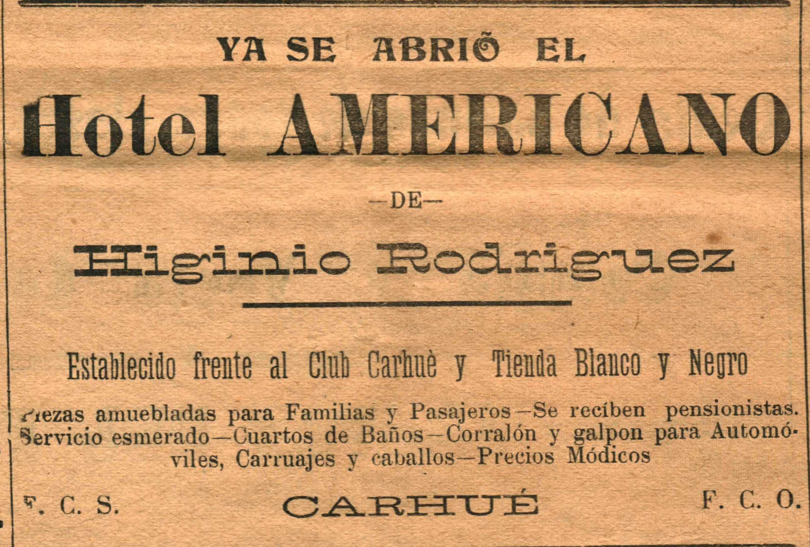 UN LUGAR CON HISTORIA: HOTEL AMERICANO | Museo Dr. Adolfo Alsina